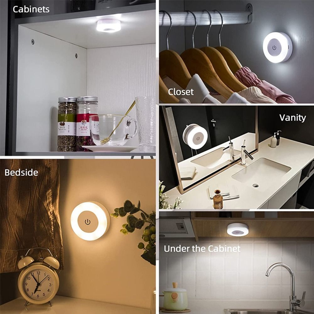 Night Light Portable USB Rechargeable Dormitory Bedside LED Touch Night ...