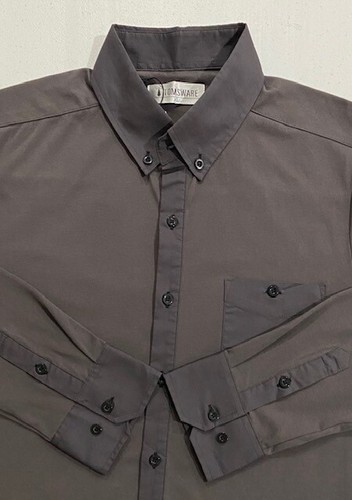 Men's Tom's Ware Button Shirt Tag XL Actual Size M Long Sleeve Gray ...