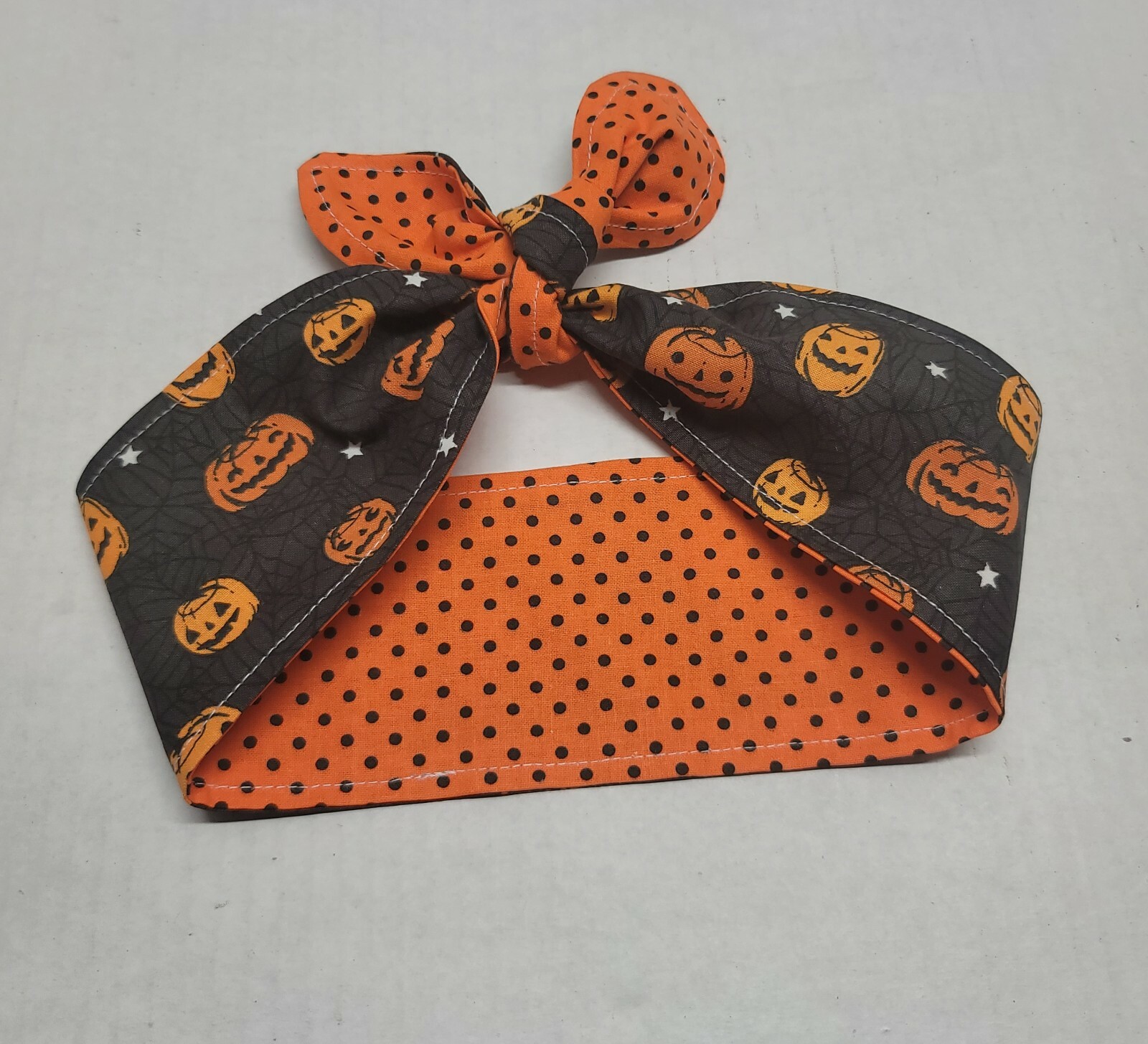 Jack-o-lantern halloween orange pumpkin rockabilly rambo pinup headband ...