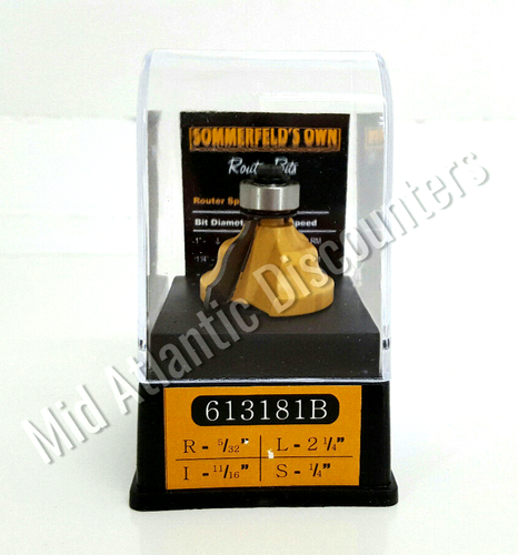 Sommerfeld 613181B Wavy Edge Bit w/ Bearing, 1/4" Shank, 5/32" Cutting ...