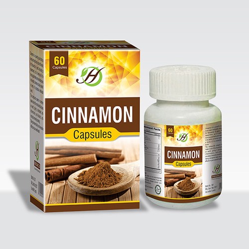Cinnamon Capsules - 60 Capsules Bottle - Dietary Supplement Spice ...