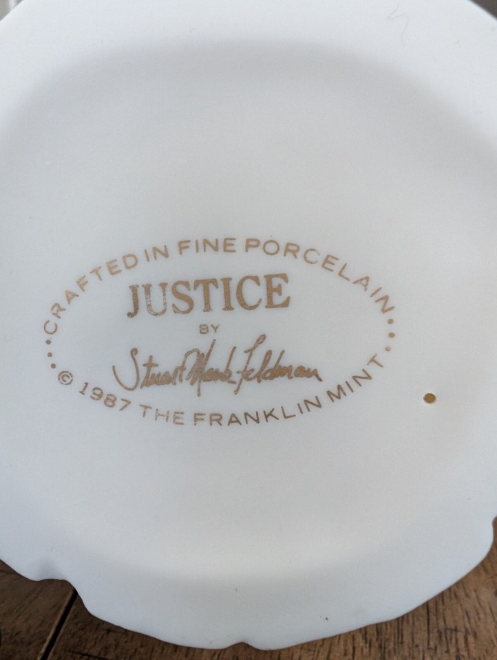 Vintage 1987 The Franklin Mint "Justice" By Stuart Mark Feldman ...