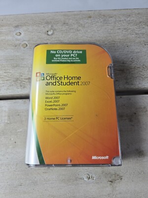 Microsoft MS Office Home and Student 2007 Word Excel PowerPoint OneNote ...