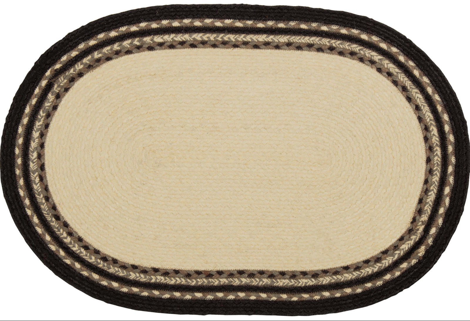 20” x 30” Braided Pig Oval Rug Gray Taupe Tan Country Farmhouse Sawyer ...