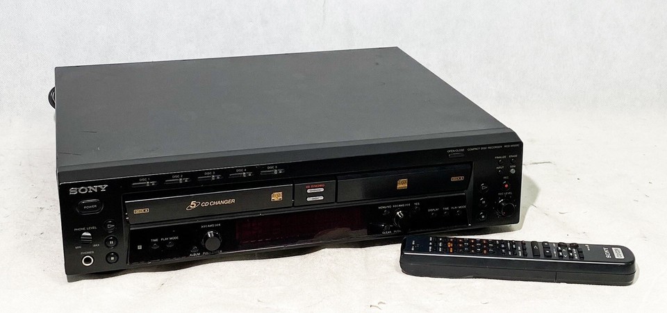 Sony RCD-W500C 5 CD Changer Compact Disc Recorder/Player W/ Remote ...