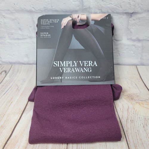 NEW Simply Vera Wang Size 2 Grape Wine Super Opaque Control Top LUXURY ...