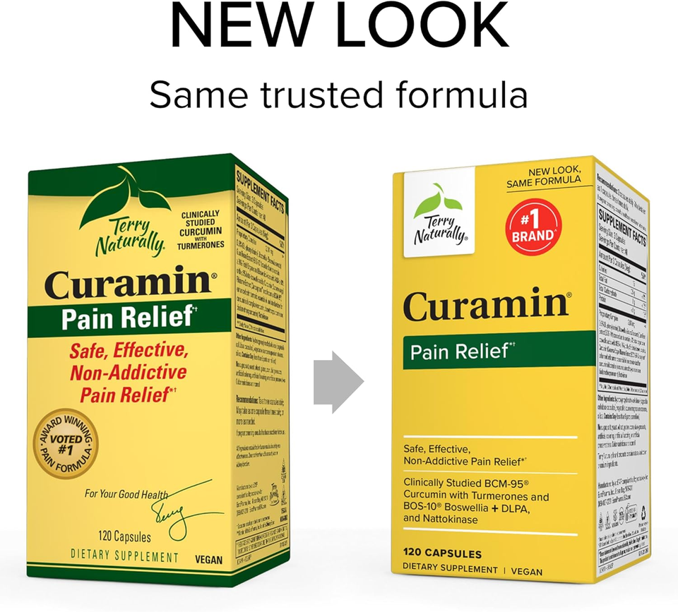 Terry Naturally Curamin Capsules, Pain Relief Supplement with Curcumin ...