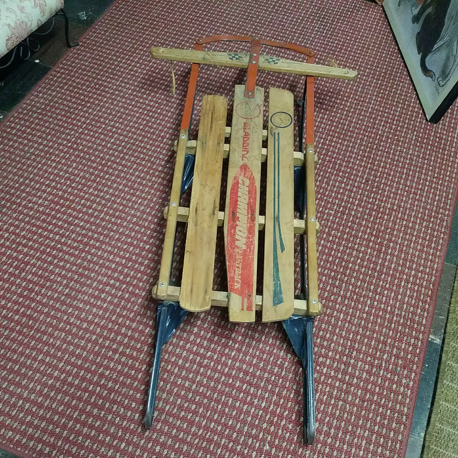 Vintage Sled (Gladding Champion Fastback) Metal Rail Sled | eBay