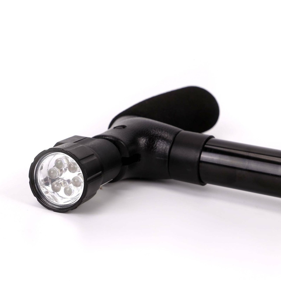 FOLDABLE WALKING STICK WITH LED LIGHT DISABILITY ALUMINIUM HEAVY DUTY ...
