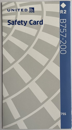 United Airlines Safety Card - Boeing 757-200 - R2 - 75S - 2022 | eBay