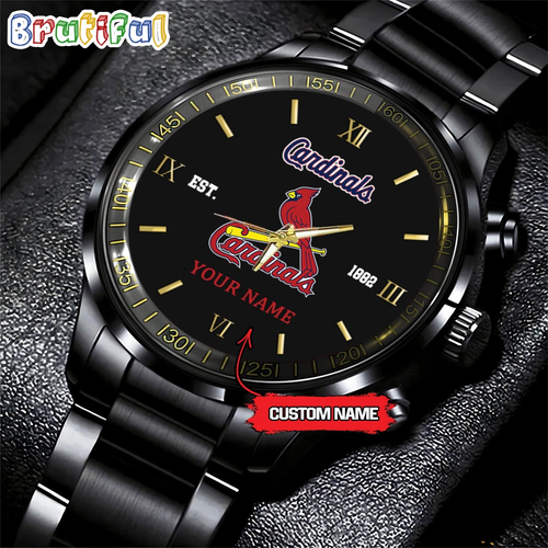 Custom St Louis Team Cardinals Classic Black Baseball Stainless Steel ...