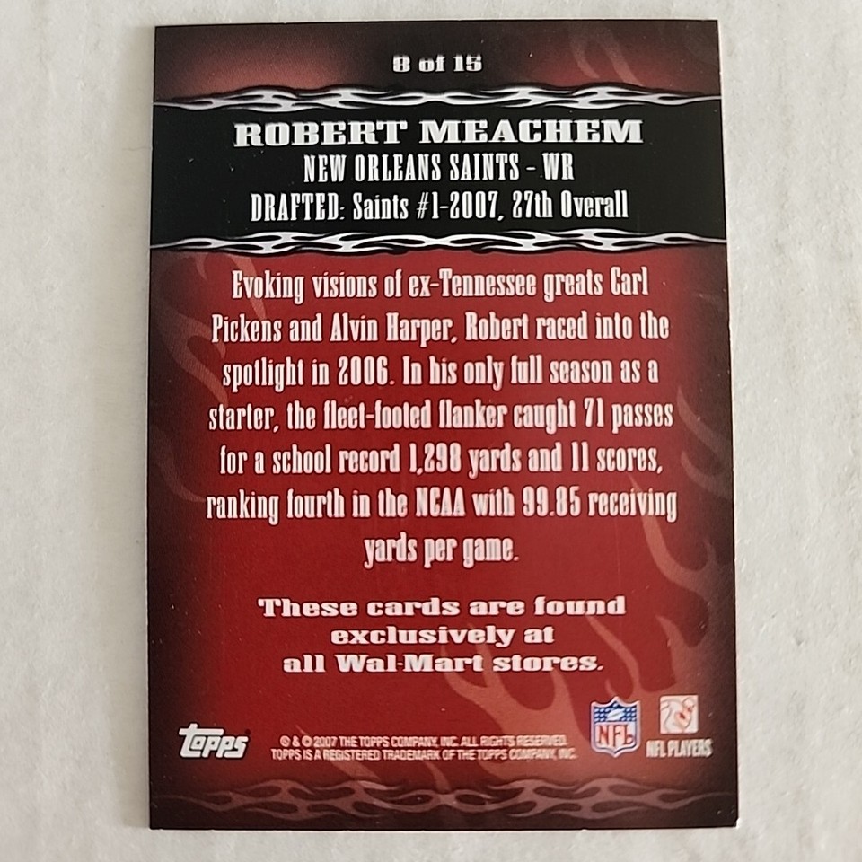 Robert Meachem - 2007 Topps Red Hot Rookies - # 8 of 15 - Saints | eBay