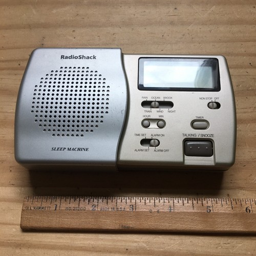 Radio Shack Portable Travel Size Sleep Machine Alarm Clock Silver Tone ...