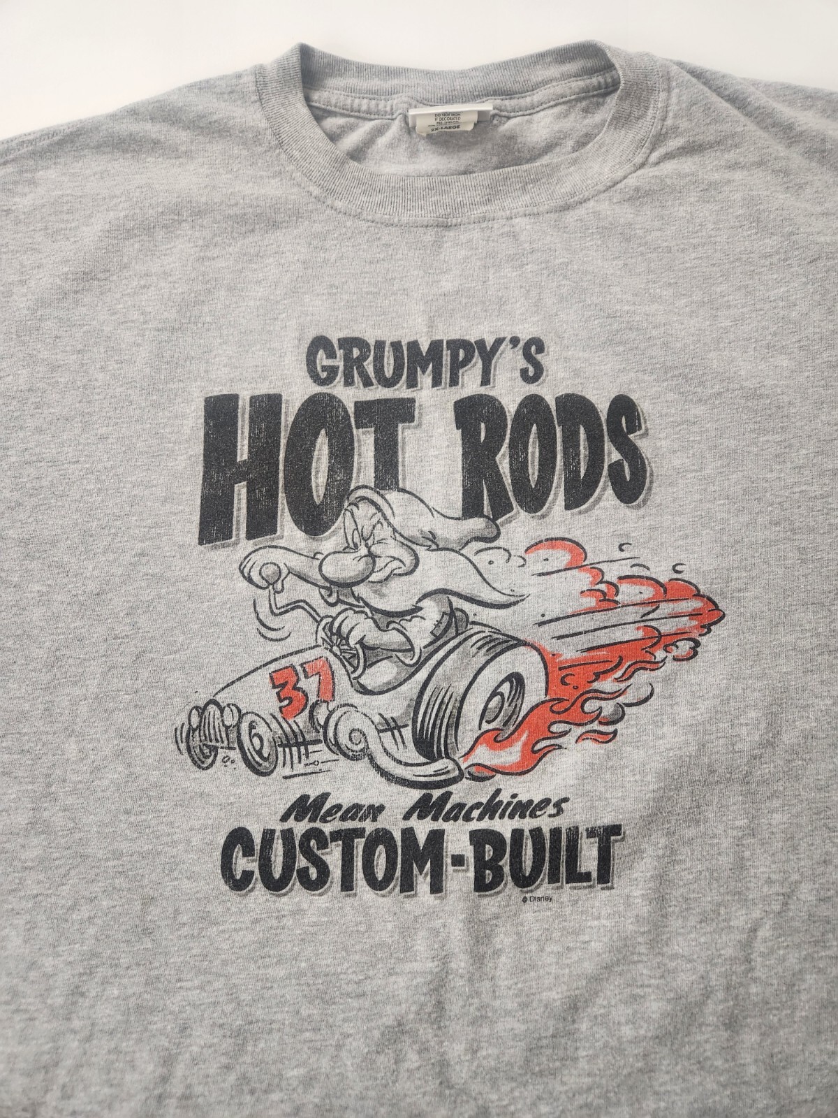 Vintage Disney Grumpys Hot Rods T-Shirt Size 2XL Gray… - Gem