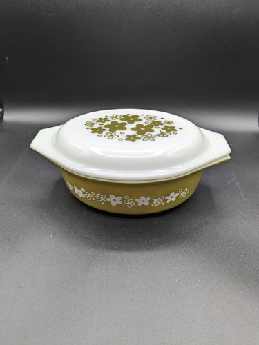 VINTAGE PYREX SPRING BLOSSOM 1 1/2 QT CASSEROLE AND LID BAKEWARE DISH ...