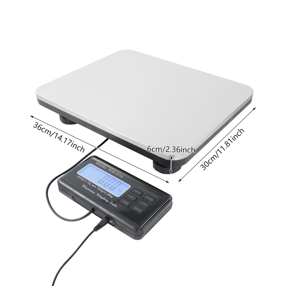 660LB Heavy Duty Digital Industry Shipping Postal Platform Scale Weight ...