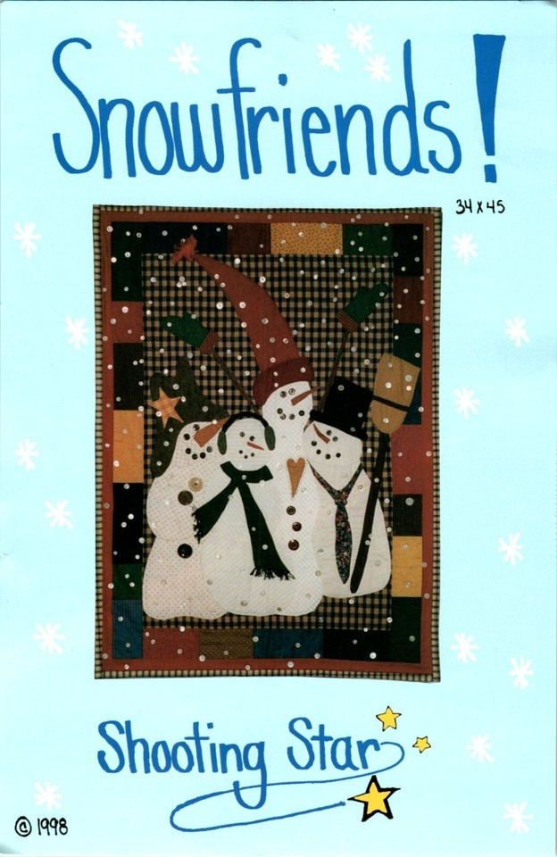 Snowfriends Snowman Wall Quilt Pattern Country Folk Primitive Spunky | eBay