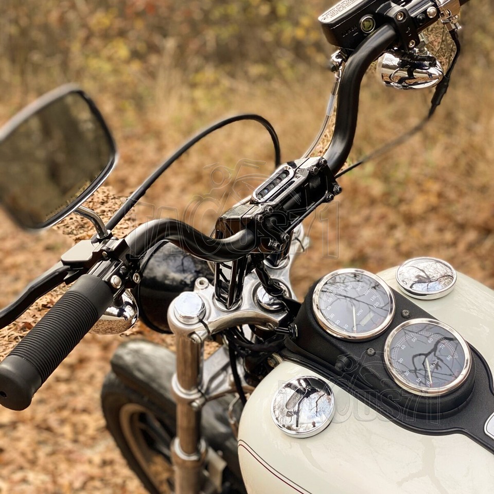 4"~14" Pullback Risers 1" Handlebar Clamp For Harley Dyna Street Bob ...