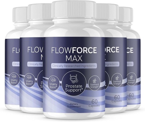 (5 Pack) Flow Force Max - Vegan, Male Vitality Supplement Pills - 300 ...