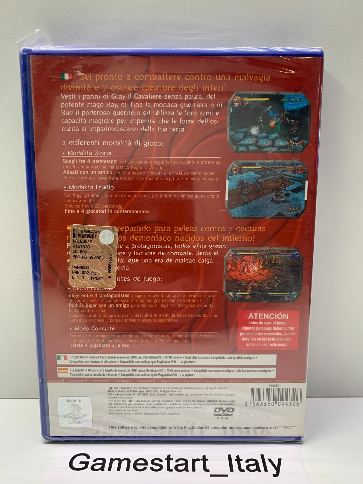 RAGING BLADES - SONY PS2 - VIDEOGIOCO NUOVO SIGILLATO - NEW SEALED PAL ...