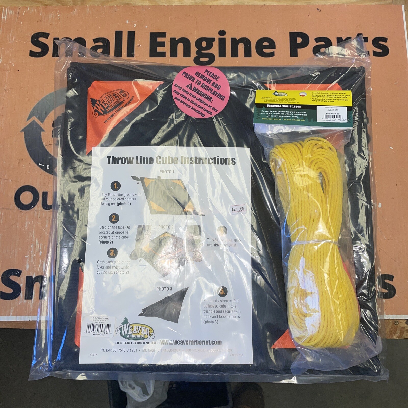 Arborists THROW LINE KIT - CUBE - 150’ THROW LINE - 12oz Orange BAG ...