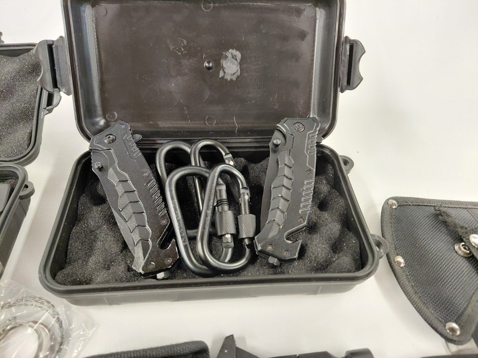 Survival & Tactical Gear, Kits Lot- Pocket Knives, Hatchets & More ...