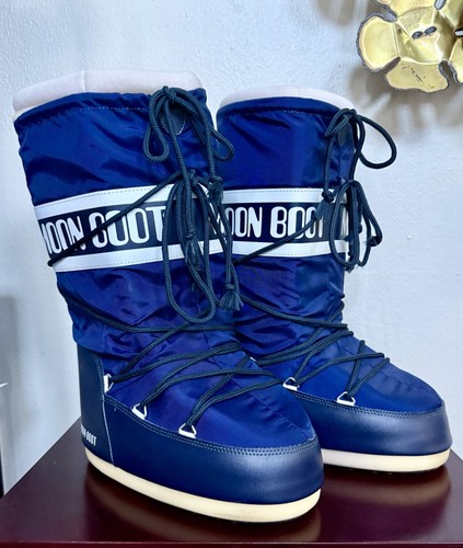 Moon Boot Blue Solid Synthetic Snow Boots Size 7 Women’s, 8.5 Men | eBay