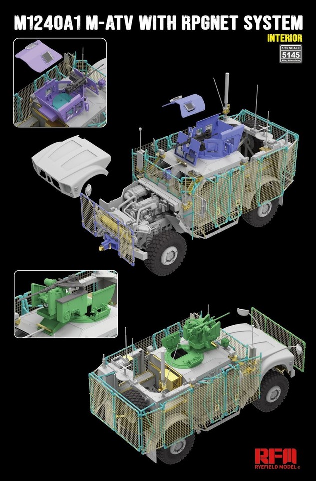 RYEFIELD MODEL RFM RM-5145 1/35 M1240A1 M-ATV With Rpgnet System | eBay