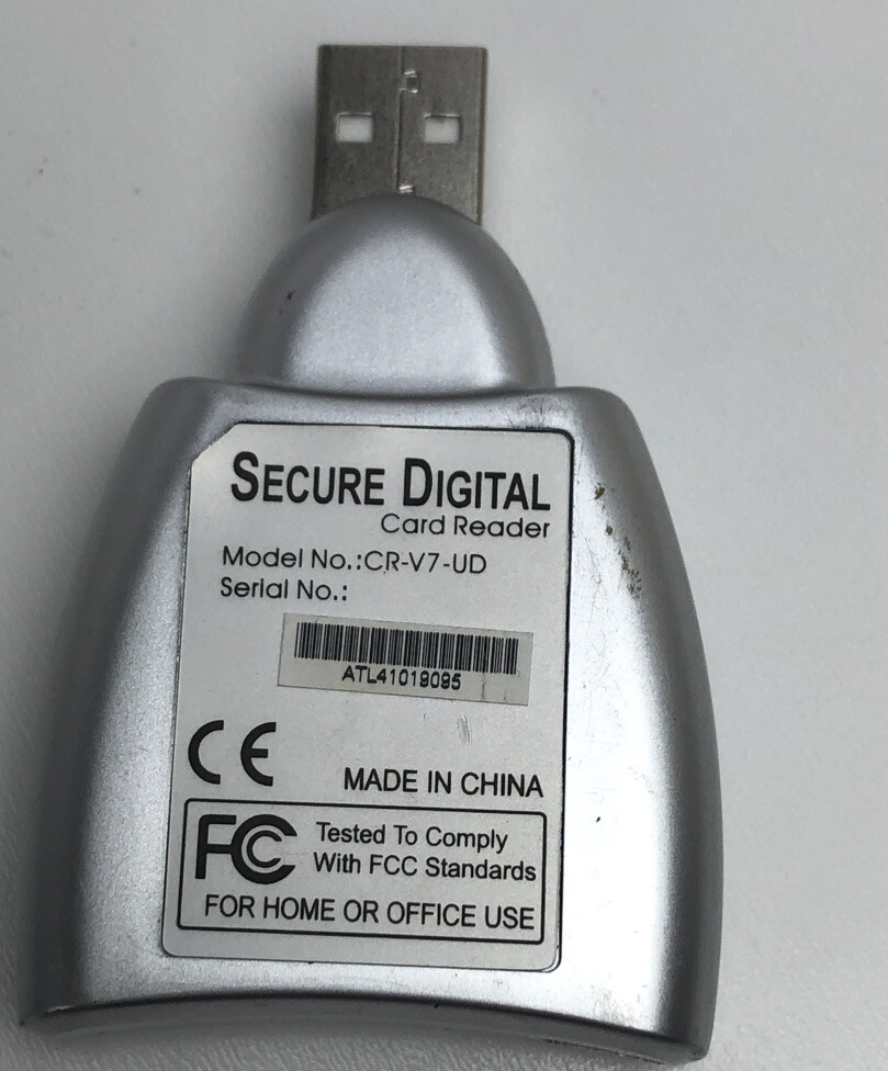 Secure Digital CR-V7-UD Memory Card Reader Writer Direct USB Plug-In ...