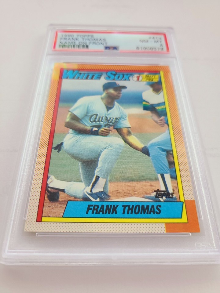 Misprint 1990 Topps FRANK THOMAS ROOKIE Error. MULTI ERROR PSA 8 GRADED ...