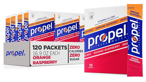 Propel Immune Support Water with Vitamins & Zinc, Orange Raspberry, 120 ...