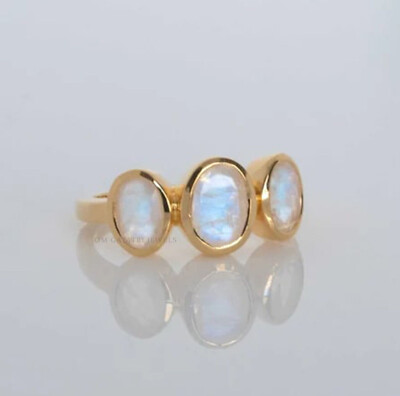 Oval Faceted Moonstone Ring Delicate Silver Ring Gift for Women | eBay