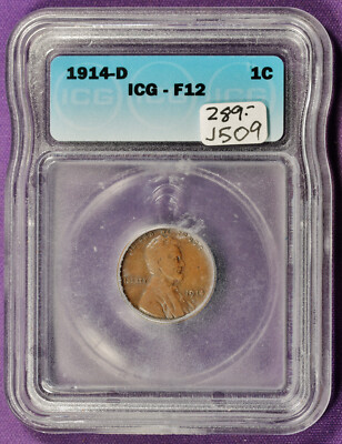 1914-d Lincoln Cent. In ICG Holder. F12. j509 | eBay