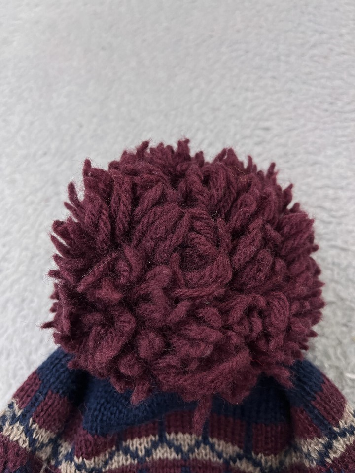 Smiley Beanie Toque Adult One Size Purple Blue Ski Wool Spandex Winter ...