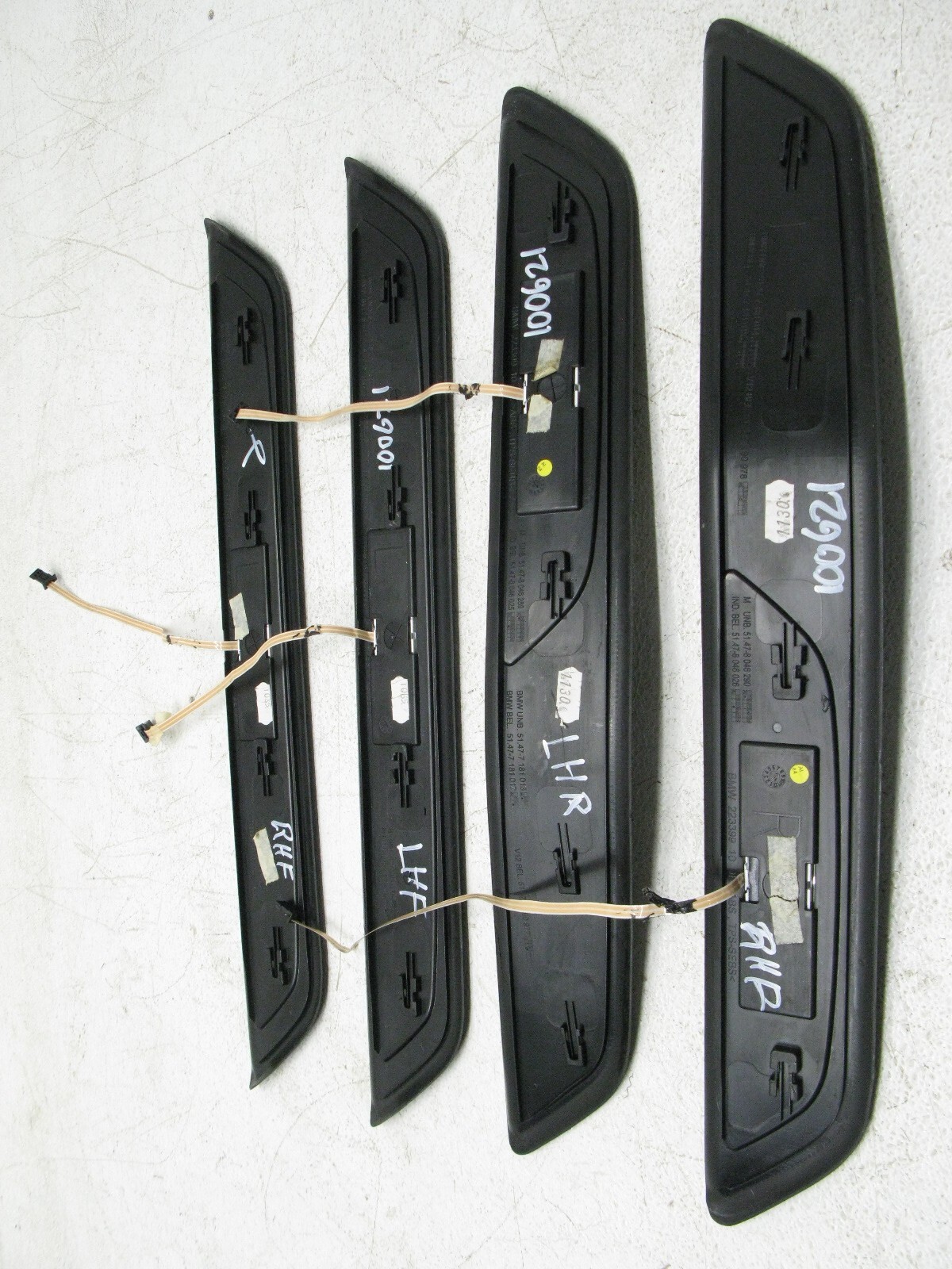 09-13 BMW F01 750i DOOR SILL TRIM SCUFF PLATE ILUMINATED OEM SET 100621 ...