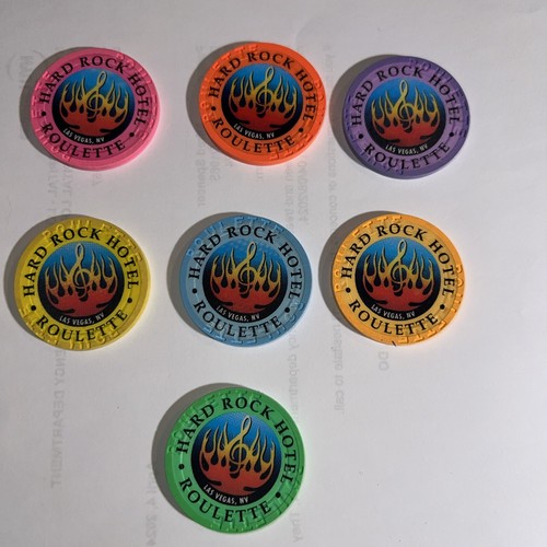 CASINO CHIP - Hard Rock Hotel Roulette - 7 Different Color Chips | eBay