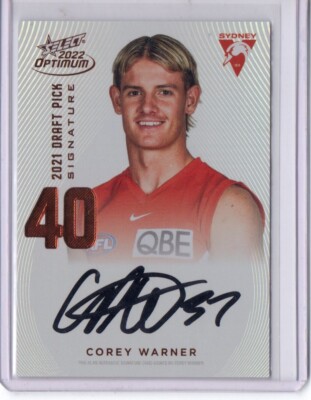 2022 AFL SELECT OPTIMUM COPPER DPS COREY WARNER SYDNEY SWANS 002/170 ...