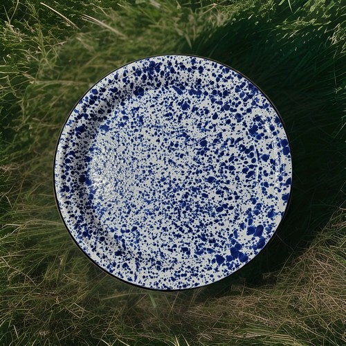 Enamelware Splatterware Graniteware Swirl Blue& White Platter Easter ...
