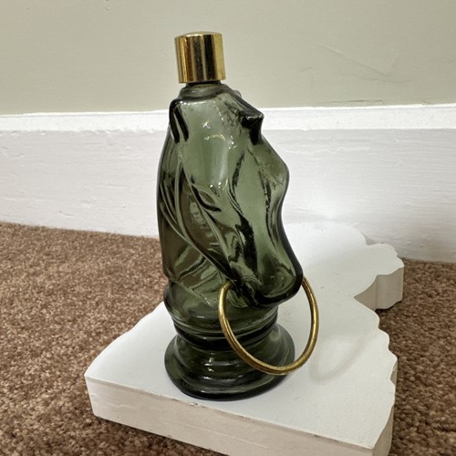 Vintage Avon Horse Head Green Glass Mens After Shave Bottle Empty No ...