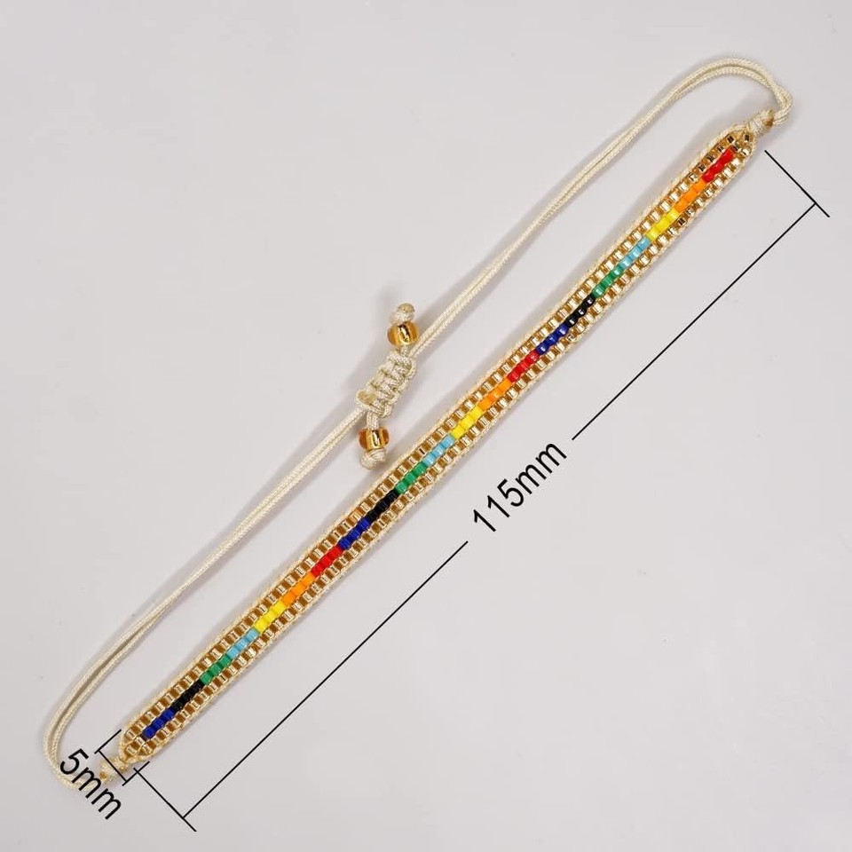 Rainbow LGBT Pride Bracelet for Women, Summer Beaded String Braided ...