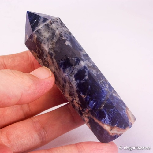 81g86mm Blue Sodalite Point Crystal Tower Natural Quartz Healing Stone ...
