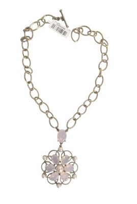 HEIDI DAUS "Fiore D'Amore" Oval Chain Floral Drop AB Pink Crystal ...