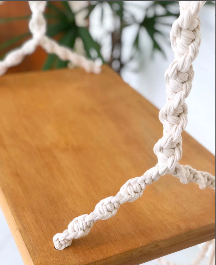 Handmade Macrame Swing, Macrame Wood Swing, Wood Swing, Tree Swing ...