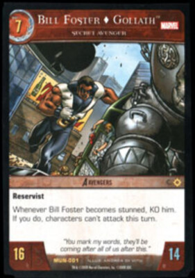 VS System: Bill Foster Goliath, Secret Avenger - Foil [Played] Marvel ...