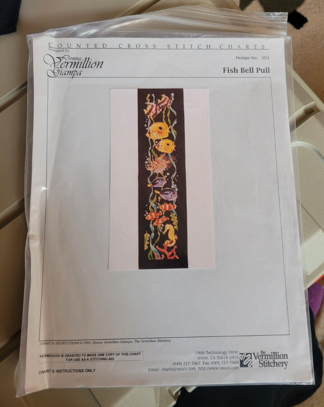 Vermillion Stitchery Fish Bell Pull Pattern~New | eBay