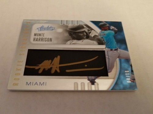 Monte Harrison 2021 Absolute Baseball Rookie Signatures Auto SSP 08/10 ...