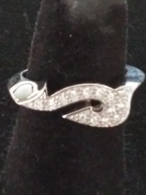 VTG.STERLING SILVER 925.🇮🇹 ITALY ~Gc~Sterling Silver 925 Cz Ring~ Sz6 ...