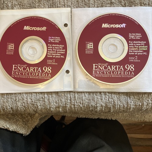 Microsoft Encarta 98 Encyclopedia Disc 1 & 2 | eBay
