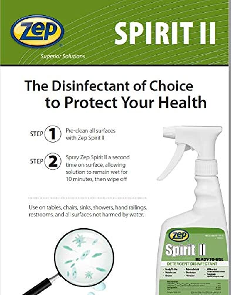 ZEP Spirit 2 Detergent Disinfectant Citrus Scent 32 oz Spray Bottle ...