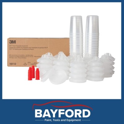 3M-16112 SERIES 1 PPS SPRAY CUP SYSTEM KIT 400ml 50 LIDS & LINERS 200 ...